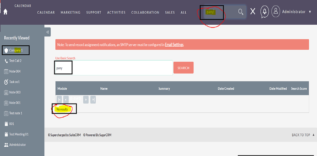 Global Search not working for between words match - SuiteCRM Themes ...